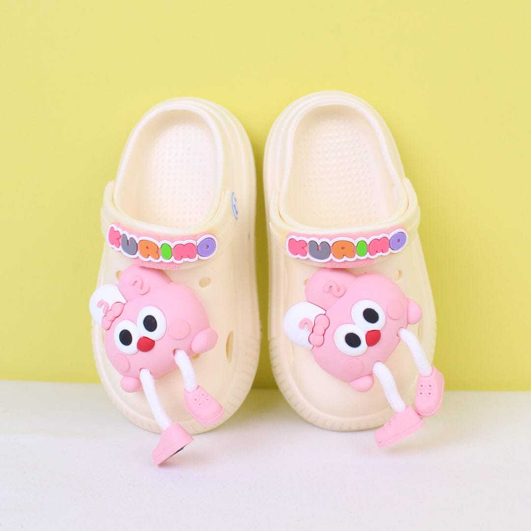 Attractive Funky Off White Flat Slides – Iluvlittlepeople